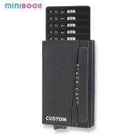 China Pop Up Aluminum Card Holder Wallet with Coin Compartment Genuine Leather Credit Card Case 8 Card Slots for sale