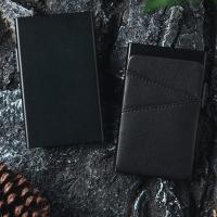 China Pop Up Leather Name Card Holder Aluminum Box Custom Logo Available for Men Women for sale