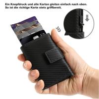China Genuine Leather RFID Aluminum Slim Card Holder Wallet with Zipper Pocket for Men for sale