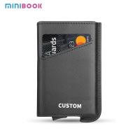 China Genuine Leather RFID Blocking Auto Pop Up Credit Card Holder Wallet for Men Fashion for sale