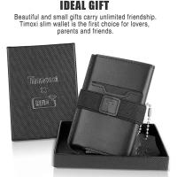 China Genuine Leather RFID Blocking Auto Pop Up Credit Card Holder Wallet for Men Fashion for sale