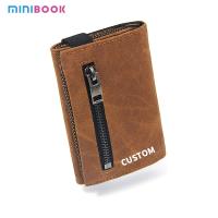 China RFID Blocking Credit Cardholder with Magnetic Button and Coin Pocket Pattern Type None for sale