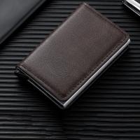 China Automatic Pop Up Credit Card Holder Wallet with RFID Blocking Function and PU Leather for sale
