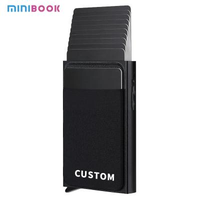 China Aluminum RFID Blocking Pop Up Credit Card Holder Automatic Wallet for Men 8 Cards for sale