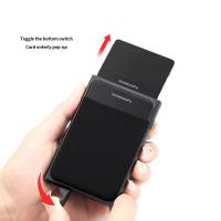 China Aluminum RFID Blocking Pop Up Credit Card Holder Automatic Wallet for Men 8 Cards for sale