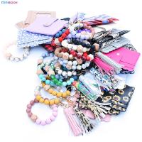 China Custom PU Leather Keychain Wallet with Wristlet Bangle Bracelet 12cm x 10cm for sale