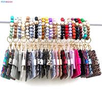 China Custom PU Leather Keychain Wallet with Wristlet Bangle Bracelet 12cm x 10cm for sale