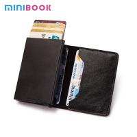 China Custom Bifold PU Leather Men's Wallet with RFID Blocking 9cm x 7cm Pop Up Card Holder for sale
