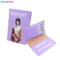 China PU Leather Passport Cover Wallet Travel Card Holder Custom Logo UV Printing Unisex 2024 for sale