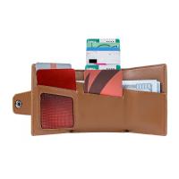China RFID Blocking Pop Up Card Holder Vintage PU Leather Slim Wallet for Men Unisex Anti Theft Short Wallet for sale