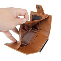China RFID Blocking Pop Up Card Holder Vintage PU Leather Slim Wallet for Men Unisex Anti Theft Short Wallet for sale