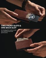 China Genuine Leather Ultra Thin RFID Wallet Carbon Fiber Slim Billfold Card Holder for Men for sale