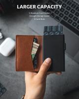 China Genuine Leather Ultra Thin RFID Wallet Carbon Fiber Slim Billfold Card Holder for Men for sale