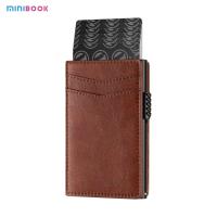China Genuine Leather Ultra Thin RFID Wallet Carbon Fiber Slim Billfold Card Holder for Men for sale