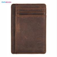 China RFID Blocking Minimalist Carbon Cowhide Leather Business Wallet with SD Card Holder for Men for sale