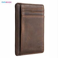 China RFID Blocking Minimalist Carbon Cowhide Leather Business Wallet with SD Card Holder for Men for sale