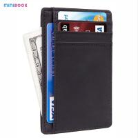 China RFID Blocking Minimalist Carbon Cowhide Leather Business Wallet with SD Card Holder for Men for sale