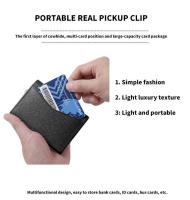 China Long Credit Card Holder Wallet PVC Pure Leather Minimalist Slim Bi Fold 8 Card Slots for sale
