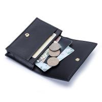 China Genuine Sheepskin Leather Knitting Short Wallet for Women Zipper Coin Purse 12.5cm for sale