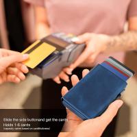 China RFID Aluminum Metal Card Holder Fashionable Credit Card Case 10cm x 6.5cm for sale