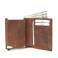 China Genuine Leather RFID Credit Card Holder Wallet for Men 12cm x 8cm x 2.5cm for sale