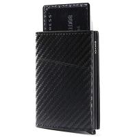 China RFID Blocking Genuine Leather Pop Up Wallet for Credit Card Storage 9.5cm for sale