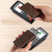 China Carbon Fiber RFID Blocking Bifold Wallet for Men with ID Window 10cm x 6.6cm for sale