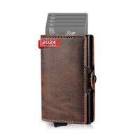 China Carbon Fiber RFID Blocking Bifold Wallet for Men with ID Window 10cm x 6.6cm for sale