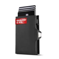 China Genuine Leather Popup Card Wallet for Men Credit Card Holder Low MOQ Mix Models 9.7cm for sale