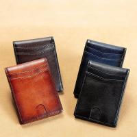 China Men's RFID Blocking Carbon Fiber Card Holder Wallet Genuine Leather 11cm x 8cm for sale