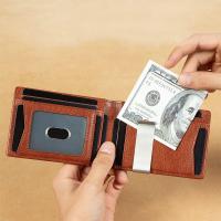 China Men's RFID Blocking Carbon Fiber Card Holder Wallet Genuine Leather 11cm x 8cm for sale