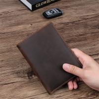 China Genuine Leather Passport Cover Bifold Wallet RFID Blocking Cowhide 11cm x 15.5cm for sale