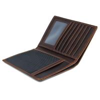 China Genuine Leather Passport Cover Bifold Wallet RFID Blocking Cowhide 11cm x 15.5cm for sale