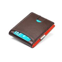 China Custom Bifold Genuine Leather Wallet with Money Clip and Slots 0.1kg for sale