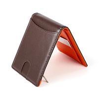 China Custom Bifold Genuine Leather Wallet with Money Clip and Slots 0.1kg for sale