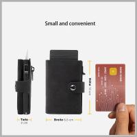 China Customizable Metal RFID Bifold Wallet for Men 10x6.5x2cm Genuine Leather for sale