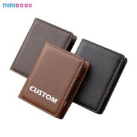 China PU Leather RFID Blocking Pop Up Card Holder Slim Minimalist Metal Business Credit ID Wallet with Gift Box for sale
