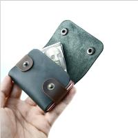 China Business Gift Brown Genuine Leather Credit Card Wallet for Men Cowhide Card Holder Case 8.5cm x 6cm for sale