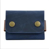 China Business Gift Brown Genuine Leather Credit Card Wallet for Men Cowhide Card Holder Case 8.5cm x 6cm for sale