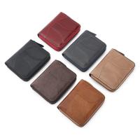 China None Pattern Genuine Leather RFID Blocking Card Holder with Zipper and Custom Logo for sale