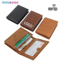 China Genuine Leather Credit Card Holder RFID Blocking 6 Slot Slim Wallet for Men Women for sale