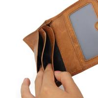 China Genuine Leather Credit Card Holder RFID Blocking 6 Slot Slim Wallet for Men Women for sale