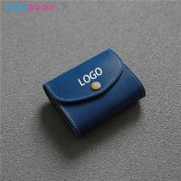 China Genuine Leather Men's Wallet with Buckle Large Capacity Credit Card Holder 10.2cm x 8.5cm for sale