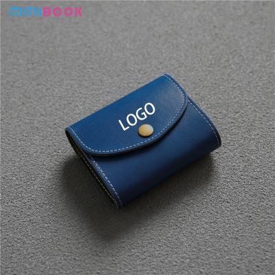 China Genuine Leather Men's Wallet with Buckle Large Capacity Credit Card Holder 10.2cm x 8.5cm for sale