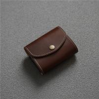 China Genuine Leather Men's Wallet with Buckle Large Capacity Credit Card Holder 10.2cm x 8.5cm for sale