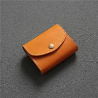 China Genuine Leather Men's Wallet with Buckle Large Capacity Credit Card Holder 10.2cm x 8.5cm for sale