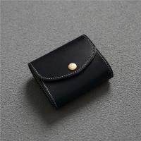 China Genuine Leather Men's Wallet with Buckle Large Capacity Credit Card Holder 10.2cm x 8.5cm for sale