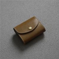 China Genuine Leather Men's Wallet with Buckle Large Capacity Credit Card Holder 10.2cm x 8.5cm for sale