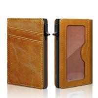 China Genuine Leather Aluminum Credit Card Holder for Men 9.5cm x 7cm x 1.5cm for sale
