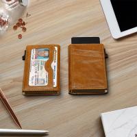 China Genuine Leather Aluminum Credit Card Holder for Men 9.5cm x 7cm x 1.5cm for sale